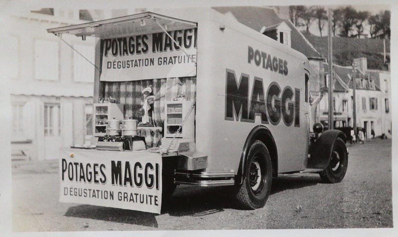 Vintage MAGGI Enamel Sign: 1930s French Kitchen Advertising Plaque - Etsy