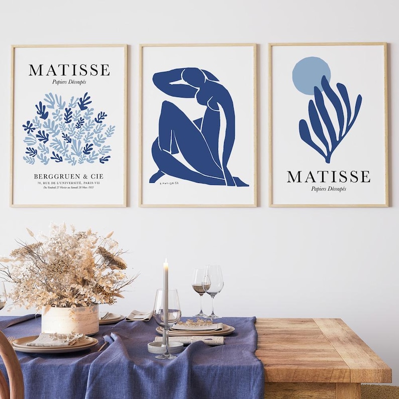 Matisse & Picasso Blue Wall Art Print Bundle(12 Posters Included). Mix ...