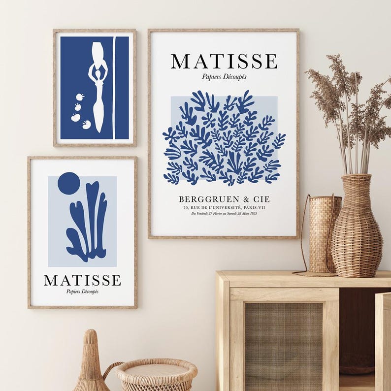 Matisse & Picasso Blue Wall Art Print Bundle(12 Posters Included). Mix ...
