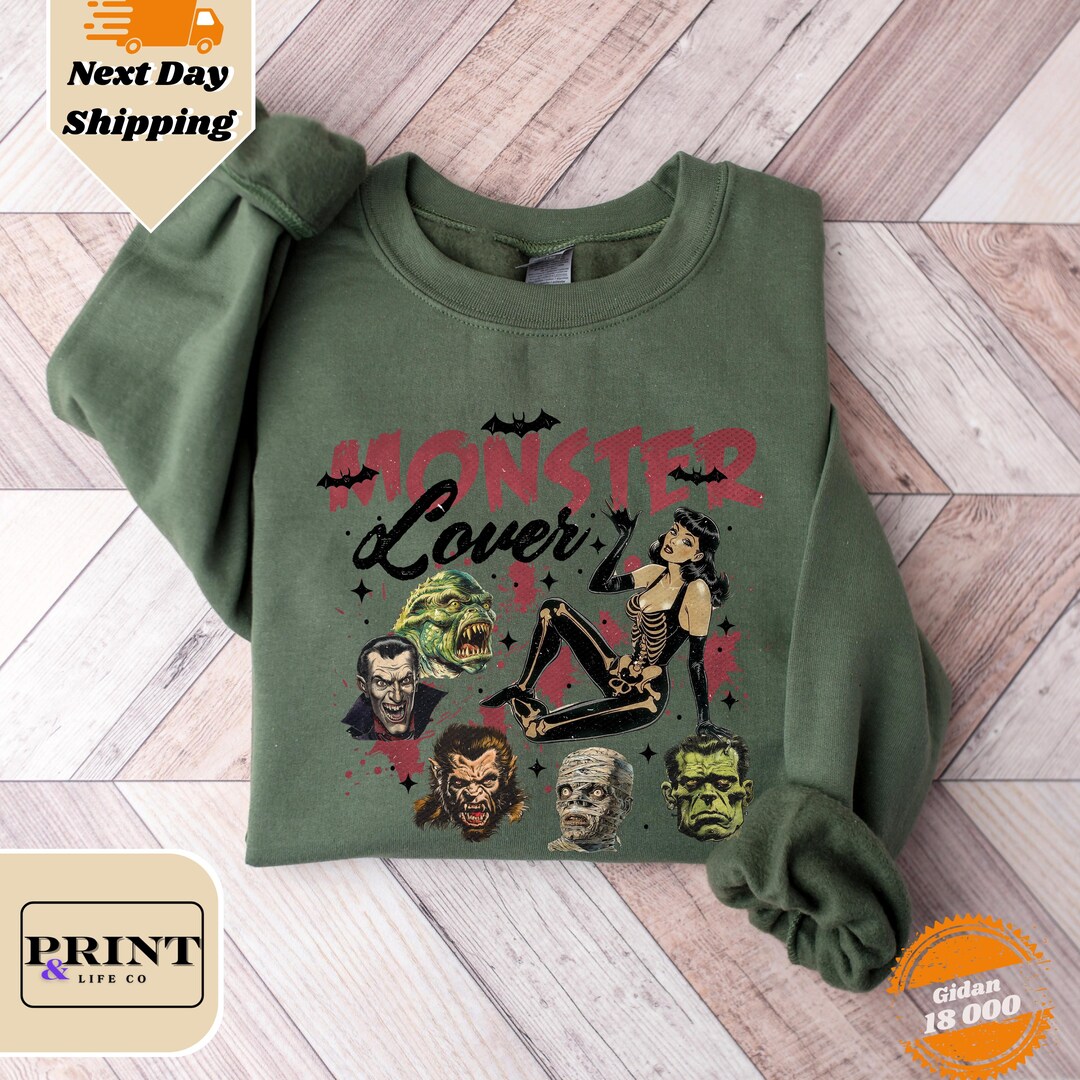 Monster Lover Sweatshirt, Halloween Sweatshirt, Monster Sweatshirt ...