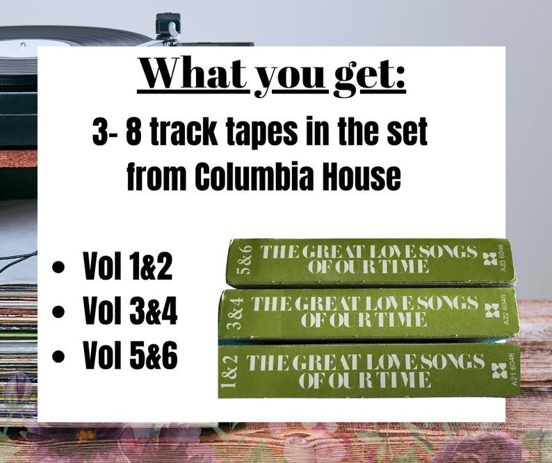 1970's 8 Track Set, the Great Love Songs of Our Time, Columbia House ...