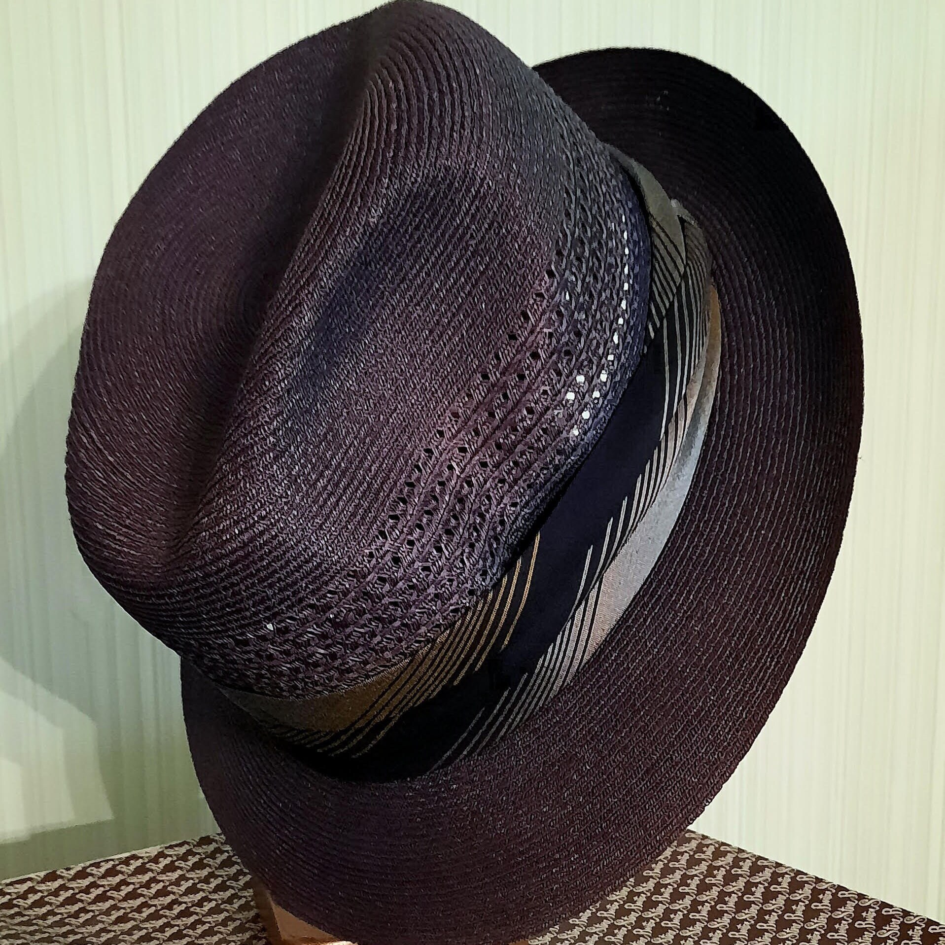 Dobbs 5th Avenue Vintage Men's Black Straw Fedora Navy Grey - Etsy