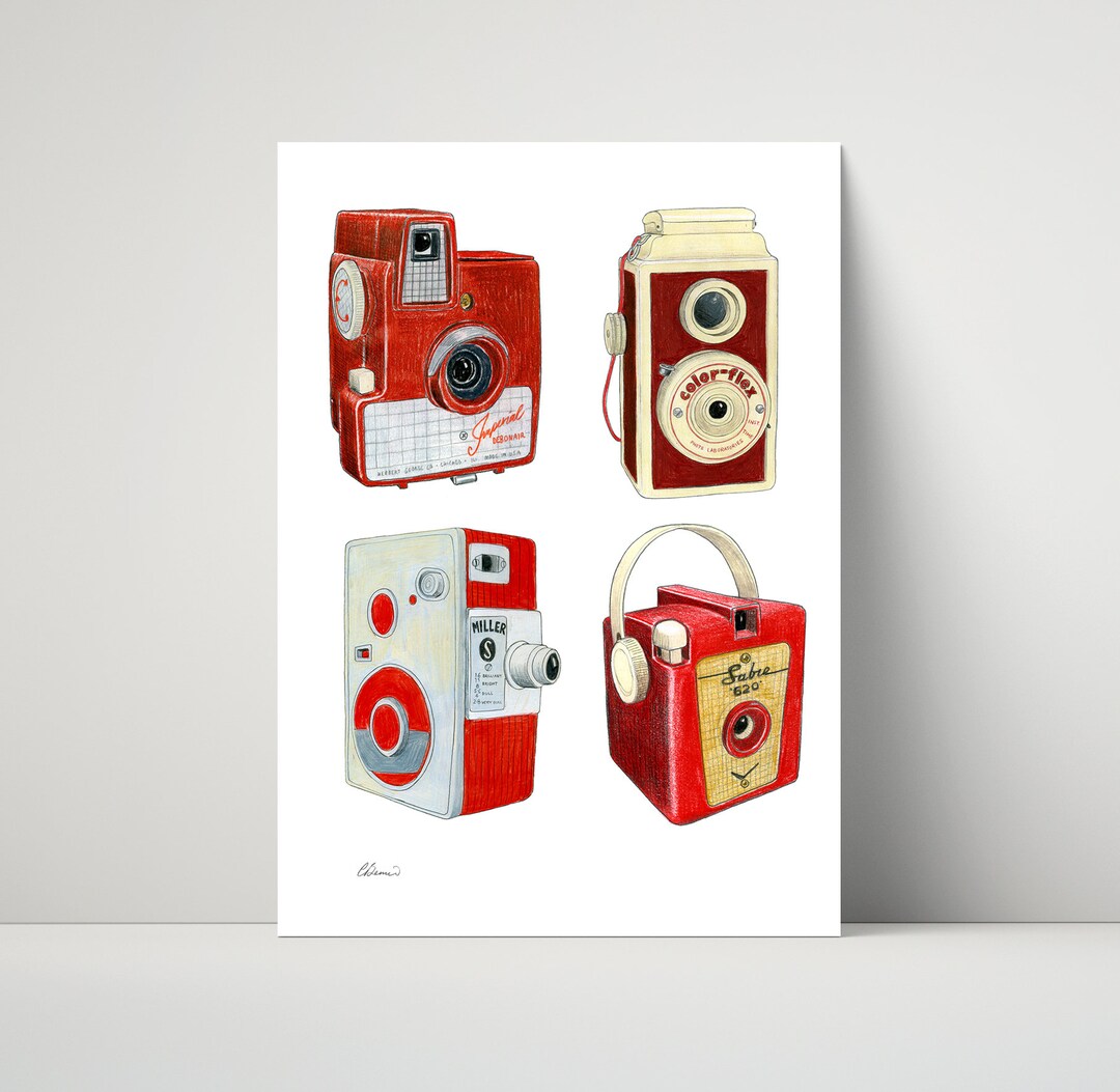 Red Cameras - Archival Print - Etsy