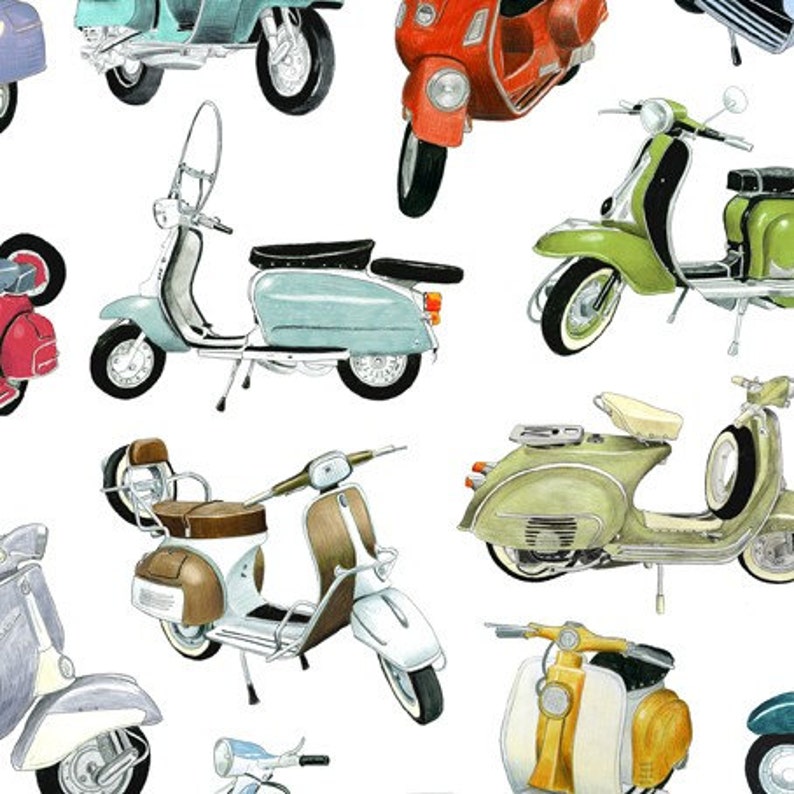 Scooters - Archival Print - Etsy