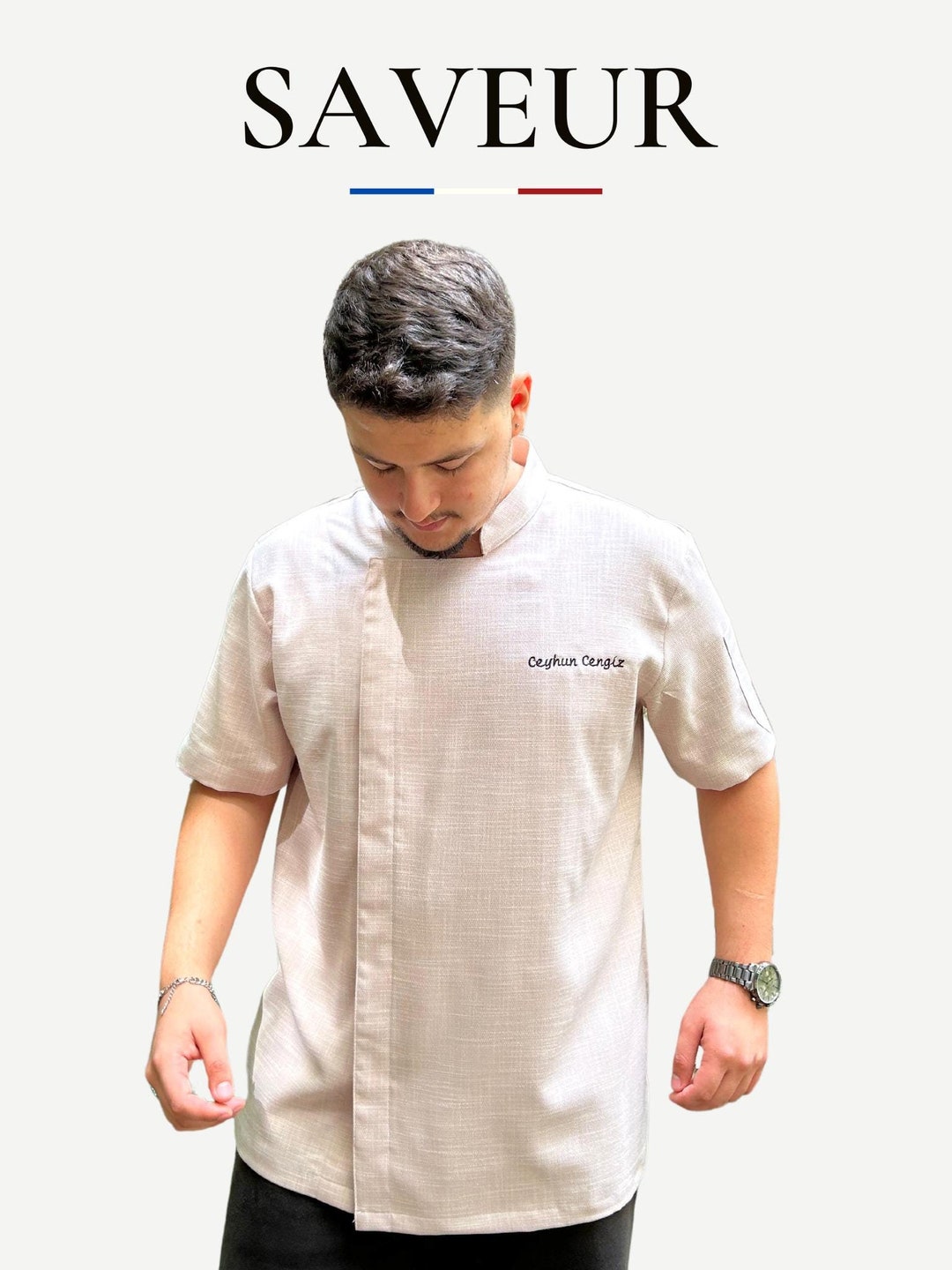 Linen Personalized Chef Coat Chef Jacket for Man and Women Bartender ...