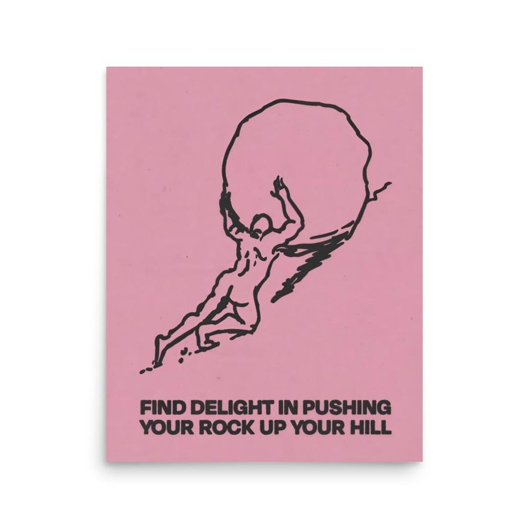 Sisyphus Print: Minimal Line Art, Motivational Home Decor - Etsy
