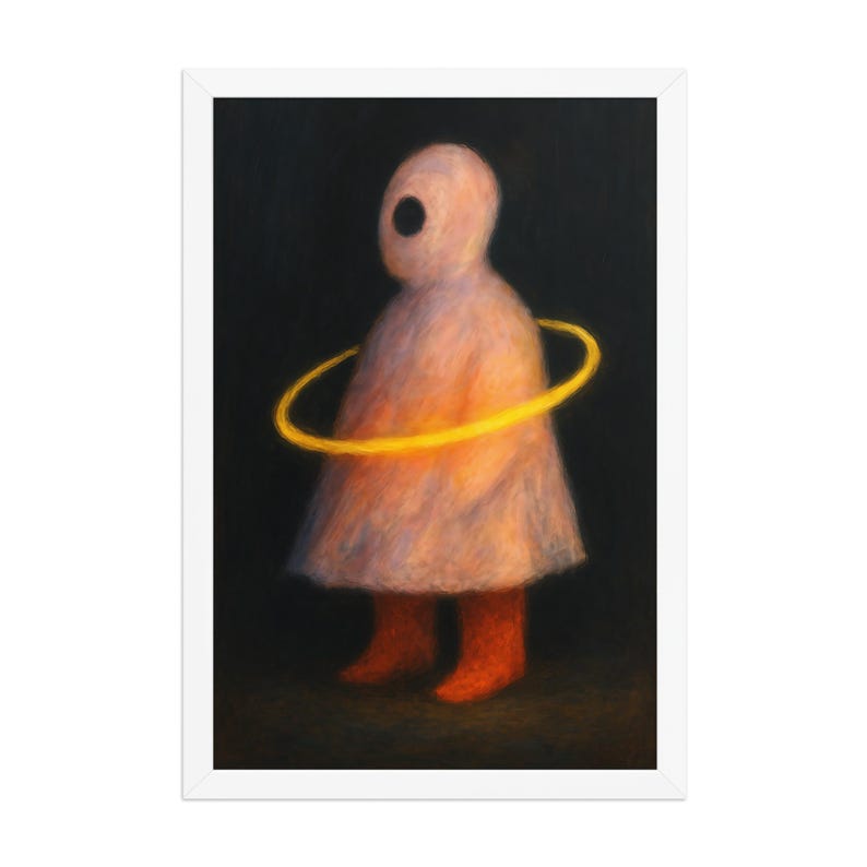 ORBITAL SHADE (framed) – Surreal Figure Painting, Dreamcore Poster ...