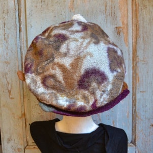 Wool Felt Beret Hat, Nuno Felted Bonnet for Women, Womens Winter Hats ...