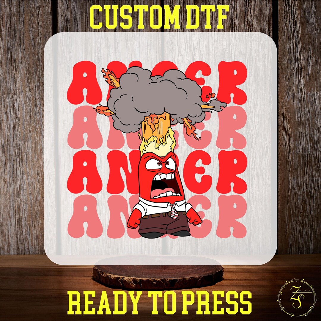 Disney Anger Inside Out DTF Transfer, It's Okay to Feel All the Feels ...
