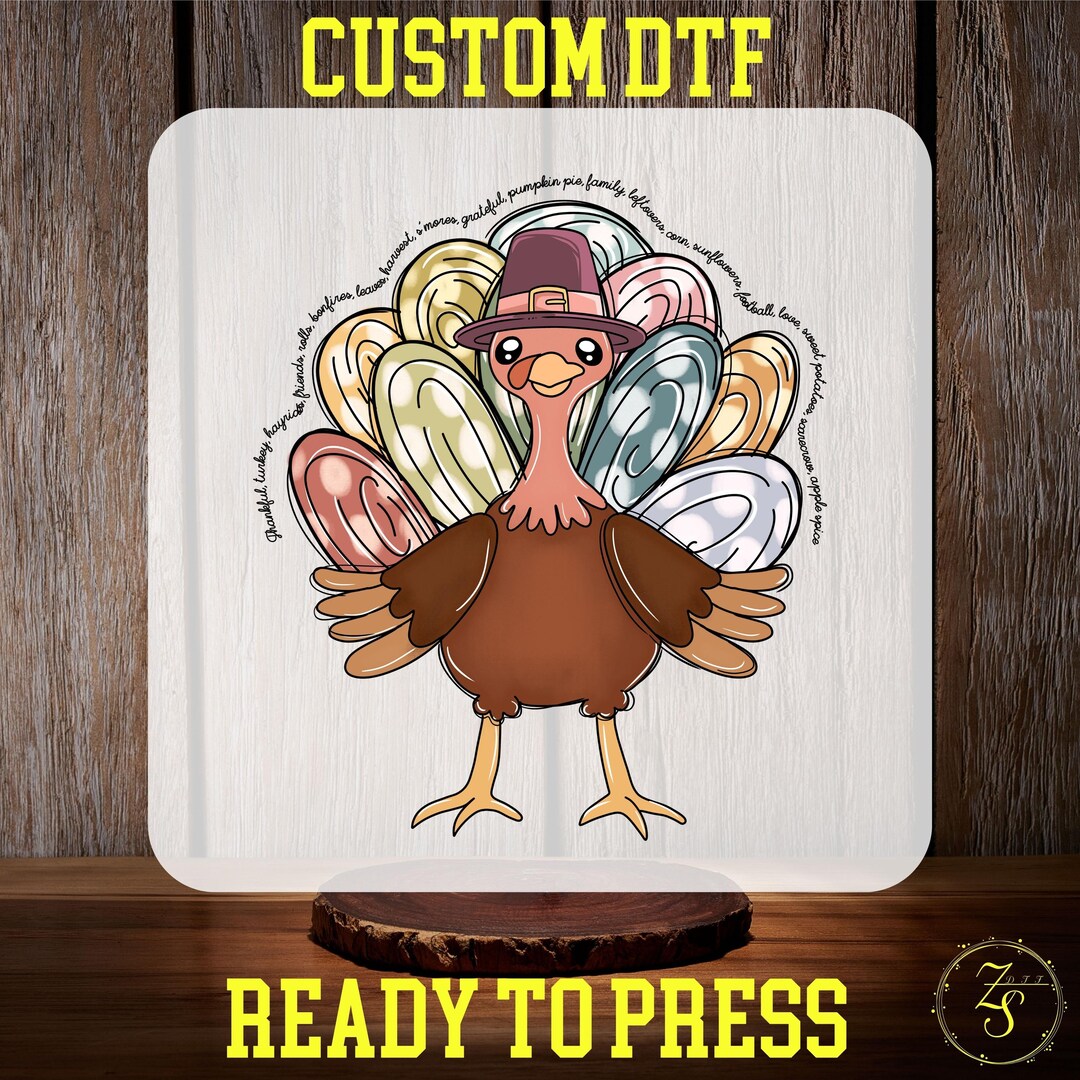 Thanksgiving Day Turkey DTF Transfer, Fall Trend for Thanksgiving Heat ...