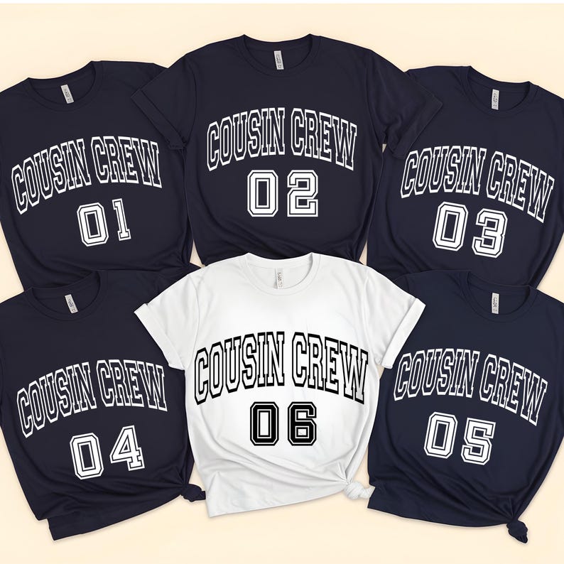 Cousin Crew Custom Number DTF Transfer, Retro Matching Family Ready to ...