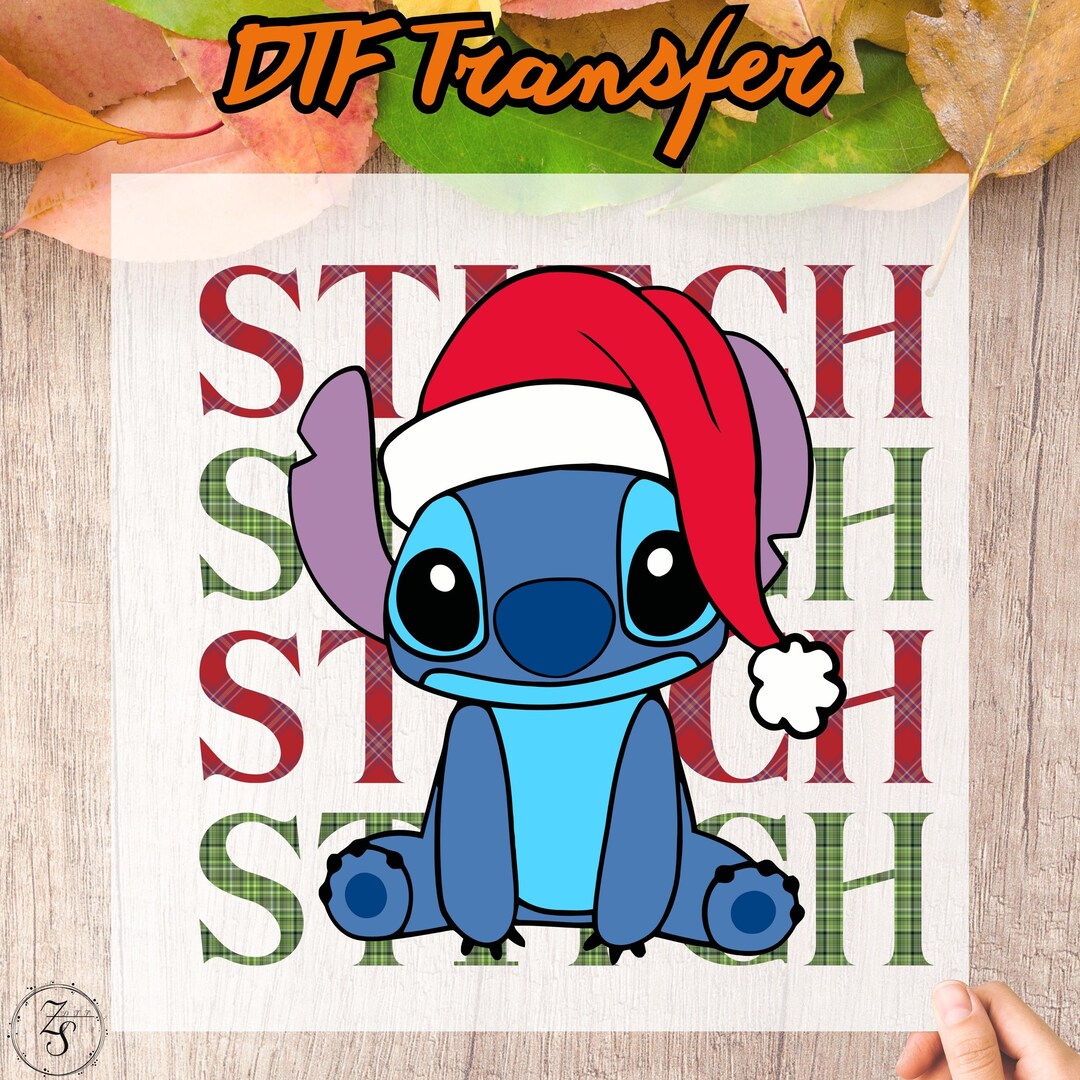 Disney Stitch Christmas, DTF Transfer, Heat Transfer, Ready to Press ...