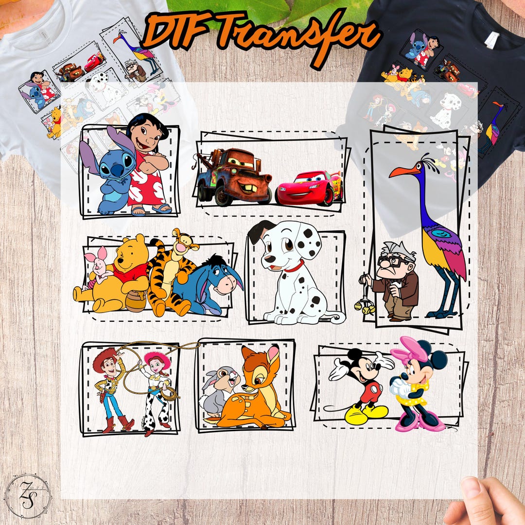 Disney Animation, DTF Transfer, Heat Transfer, Ready to Press, Inside ...