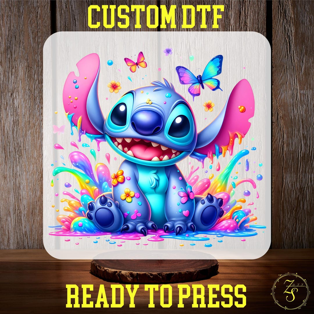 Stitch DTF Transfer, Stitch and Flower Shirt Transfer, Disneyland ...