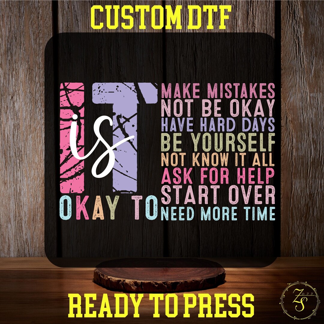 Motivational Quote DTF Transfer: Positive Vibes, Self Love, Be Kind - Etsy