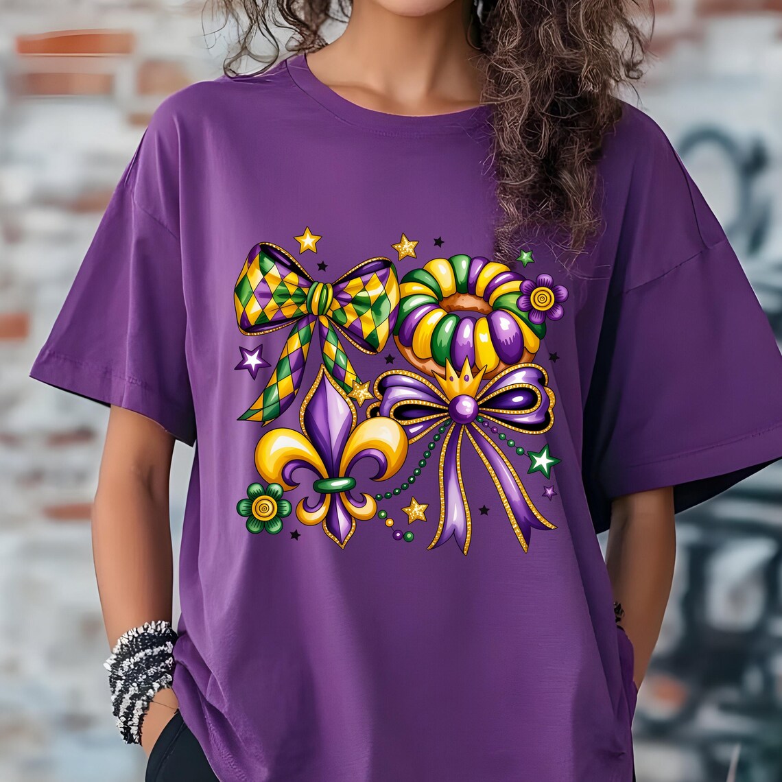 Mardi Gras Carnival Bow DTF Transfer, Fleur De Lis Mask Bow Design ...
