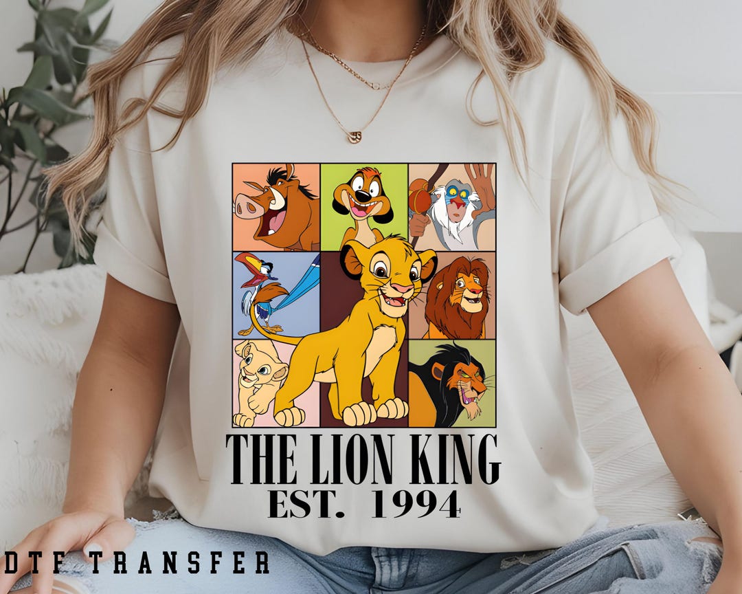 The Lion King DTF Transfer Ready to Press, Simba Nala Timon Pumbaa ...