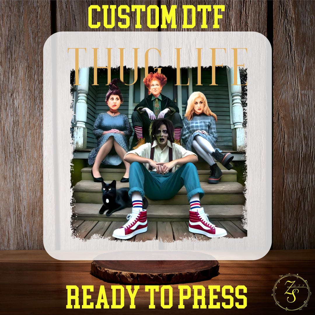 Thug Life Witches DTF Transfer: Retro Halloween Heat Transfer - Etsy
