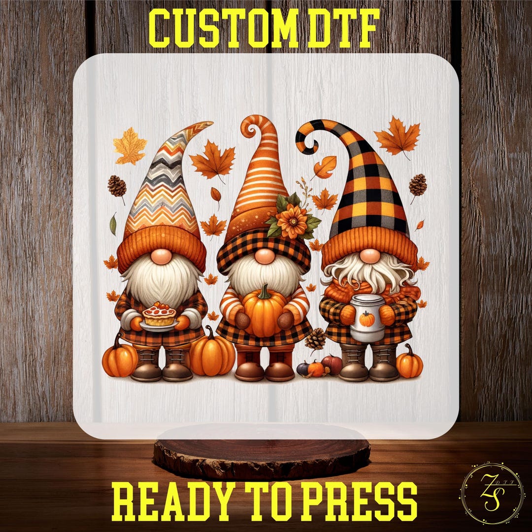 Fall Gnomes Thanksgiving DTF Transfer, Thanksgiving Gnome Heat Transfer ...