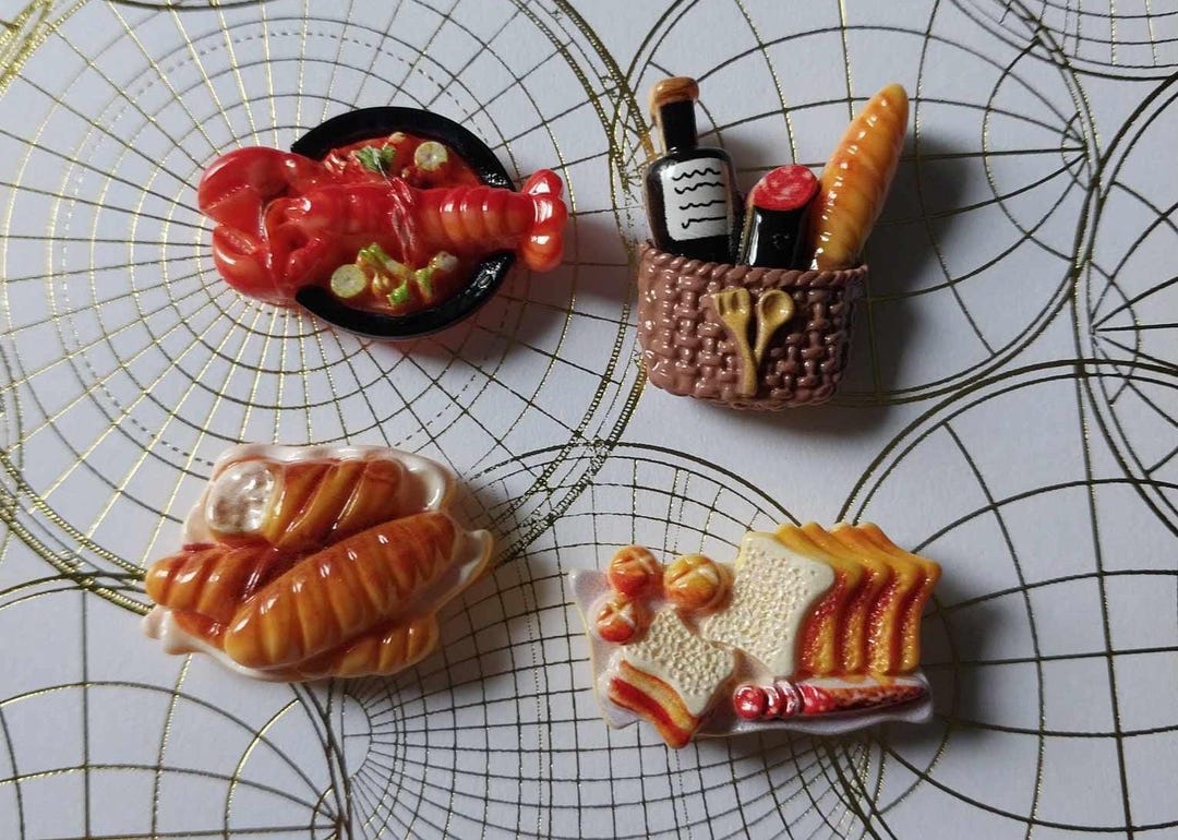 Miniature Food Fridge Magnets Cute Realistic Kitchen Decor Set of 4 - Etsy