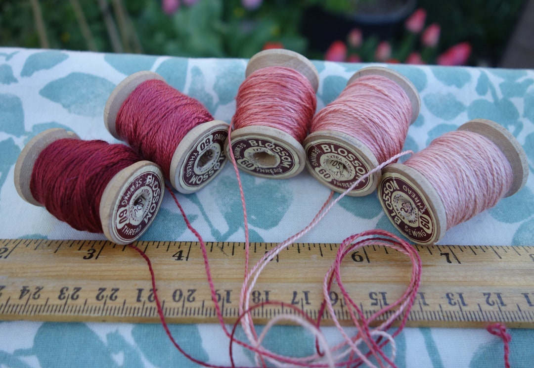 Plant Dyed Silk Embroidery Thread on 5 Vintage Wooden Spools - Etsy