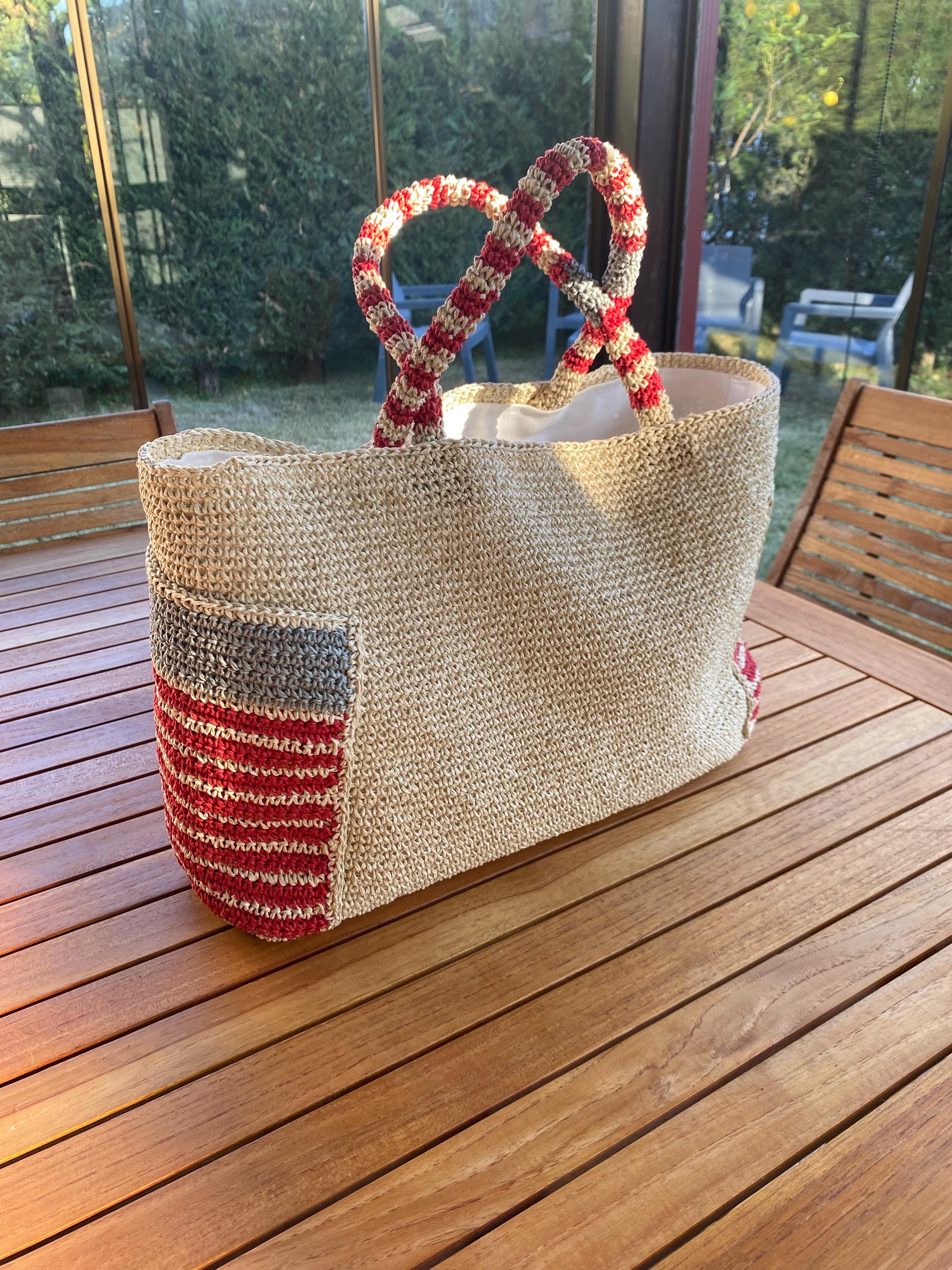 Handwoven Large Straw Tote Bag | Boho Beach Bag - Etsy