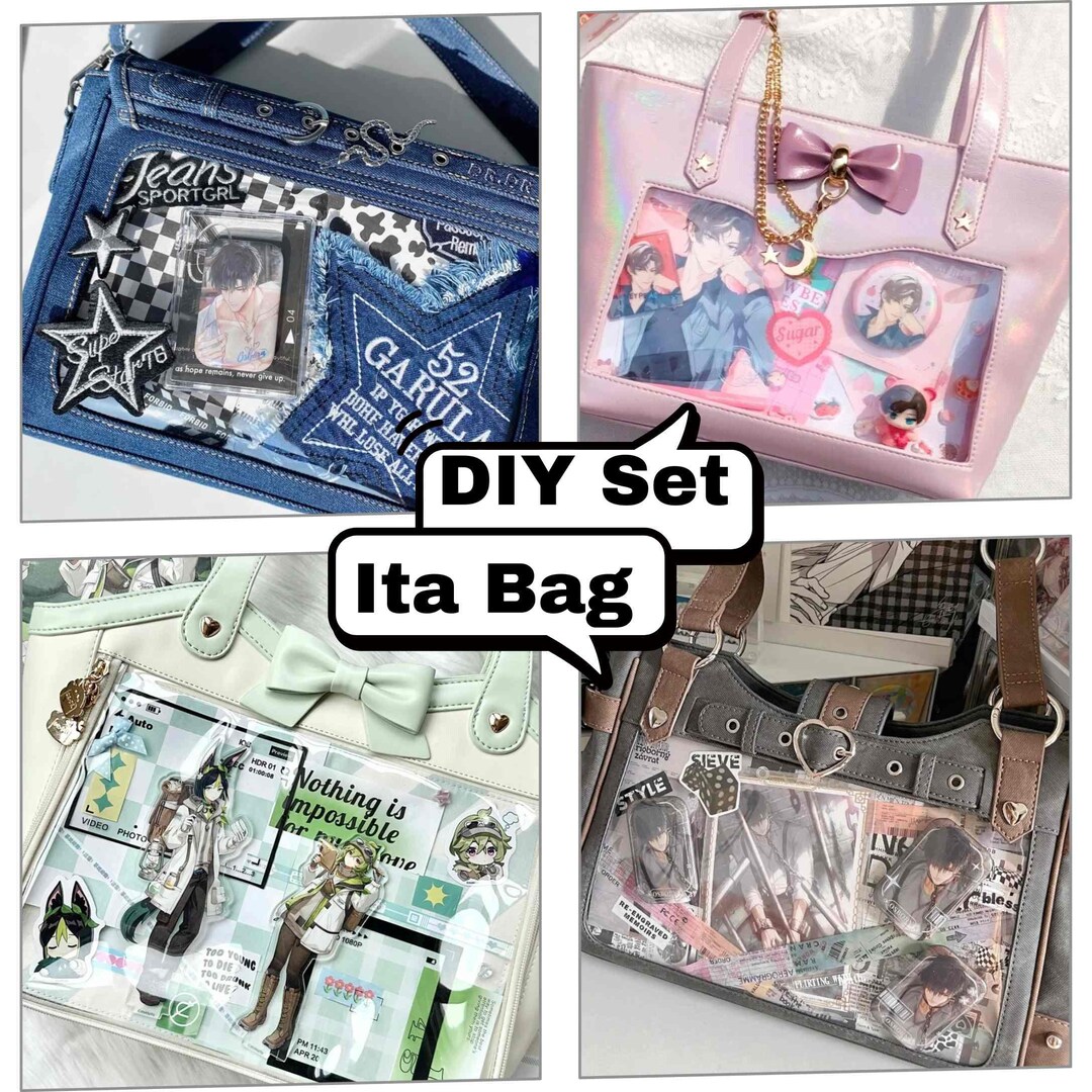 Itabag DIY Set Anime Enamel Pin Board Display Cat Chain Crossbody Small ...