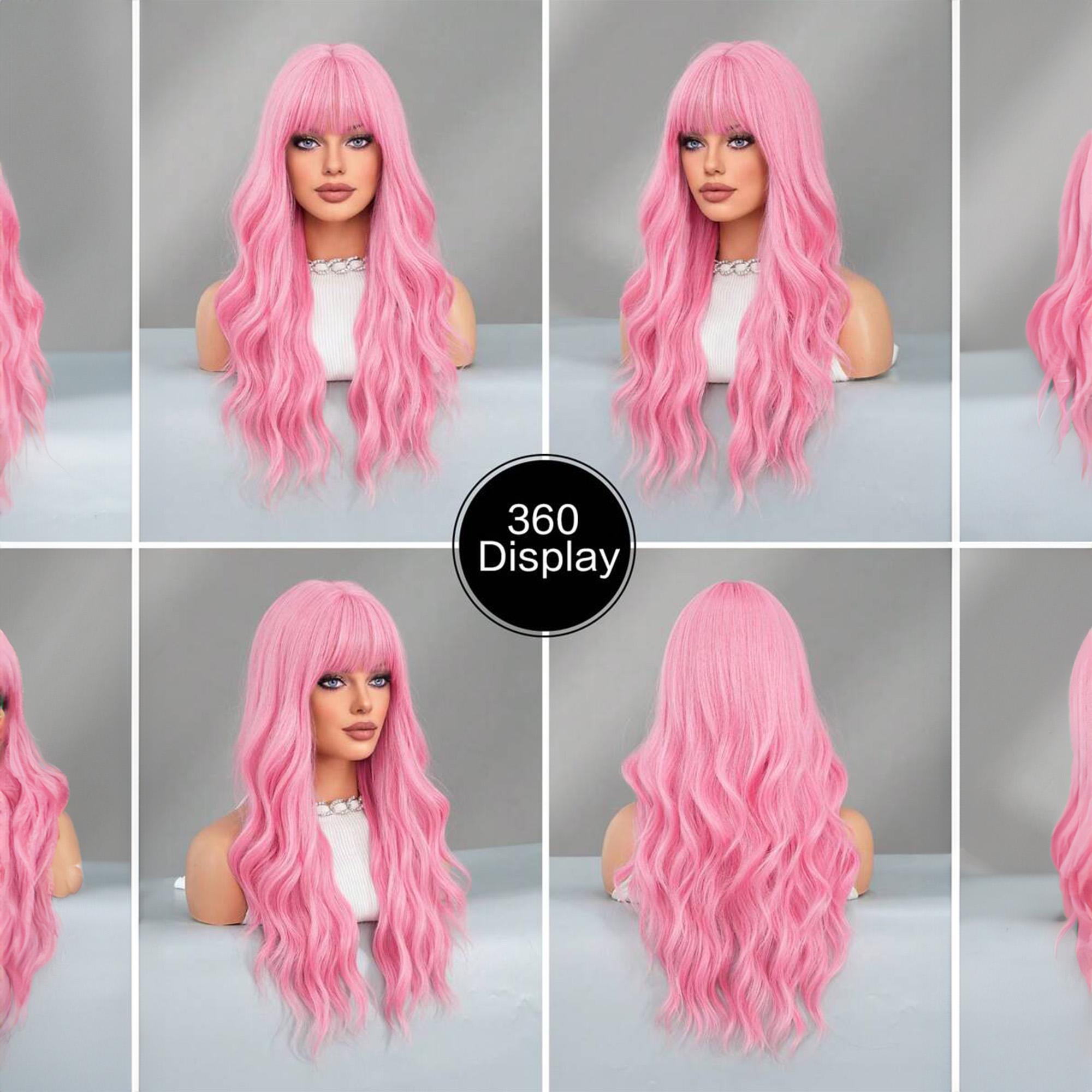 Long Pink Wig, Pink Wig, Long Wig, Ombre Wig, Long Wavy Pink Wig, Wig ...