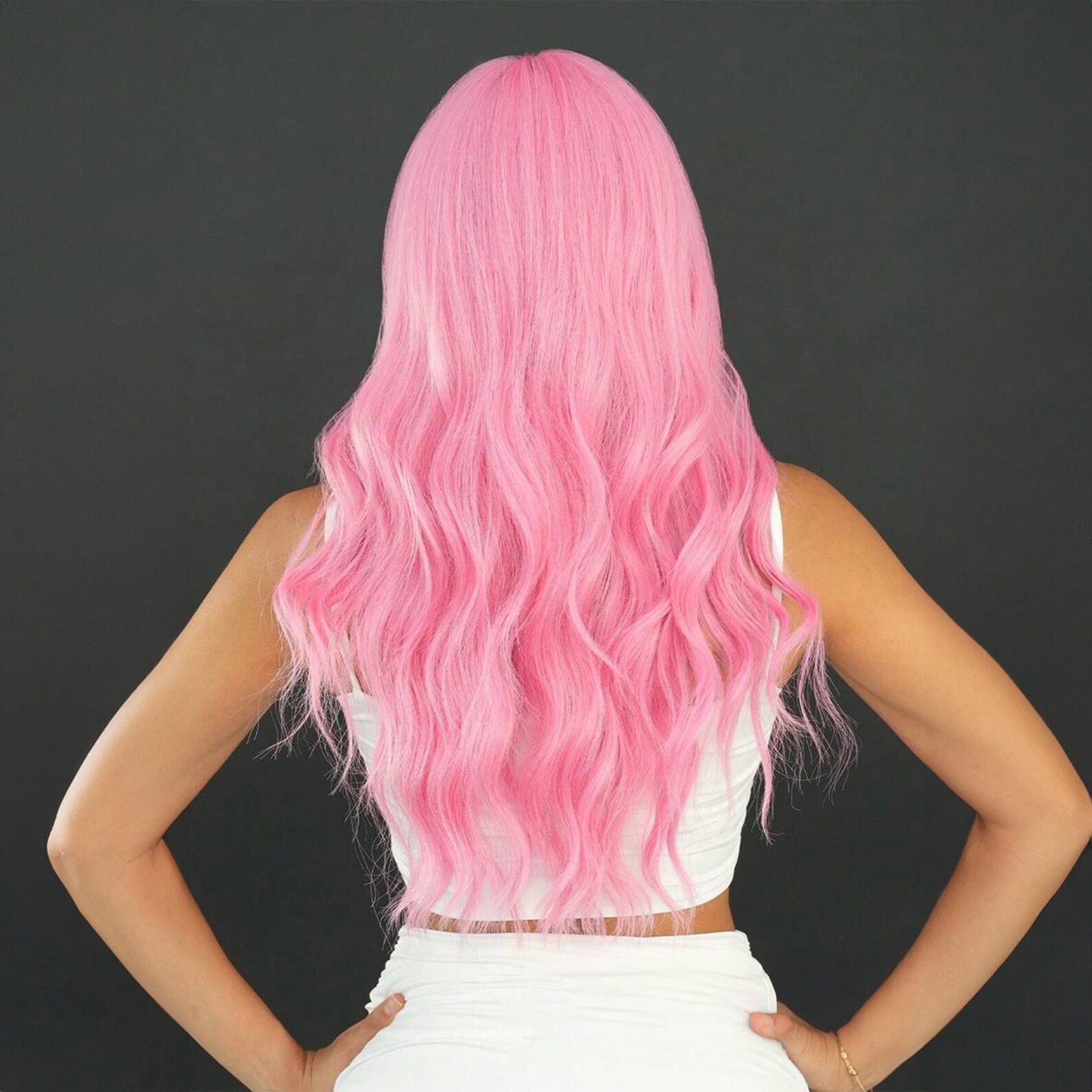 Long Pink Wig, Pink Wig, Long Wig, Ombre Wig, Long Wavy Pink Wig, Wig ...