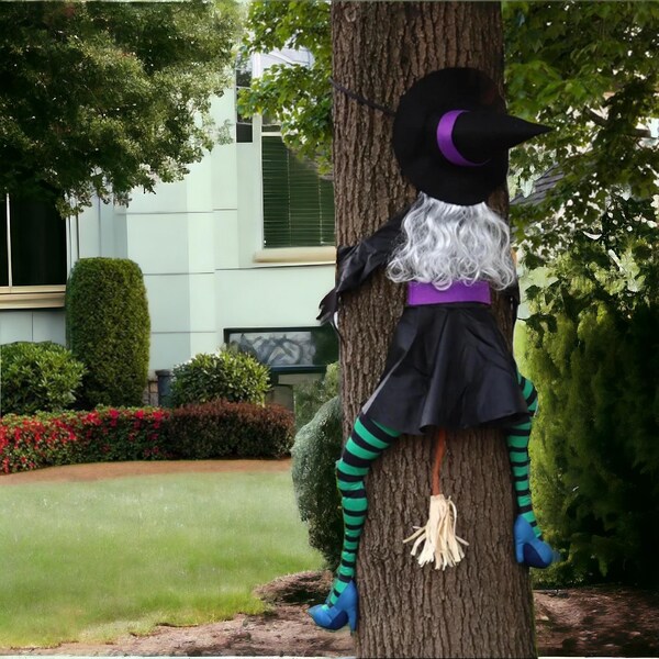 Halloween Witch Flying Into Tree - Etsy