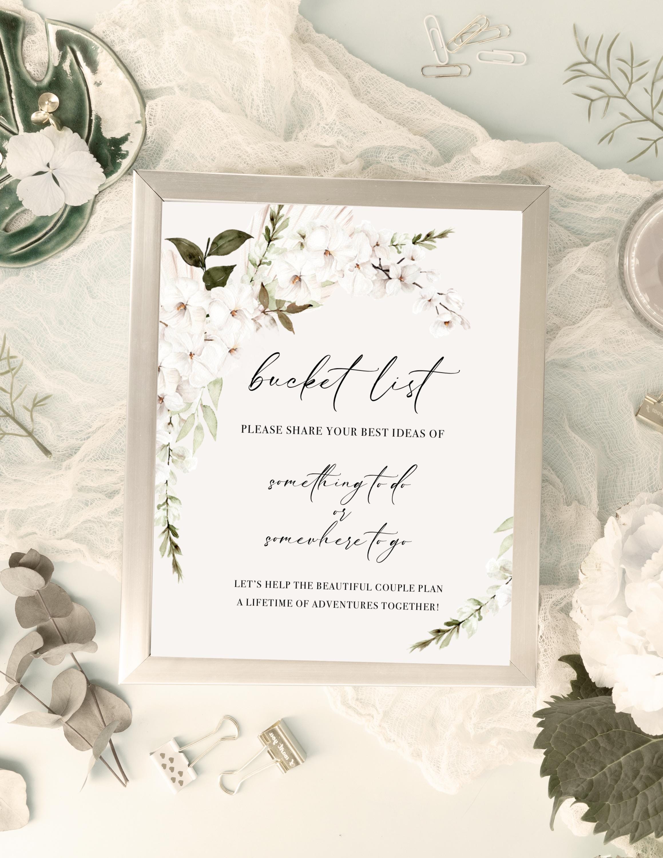 Bucket List Sign, Wedding Sign, Bucket List, Adventure, Bridal Shower ...