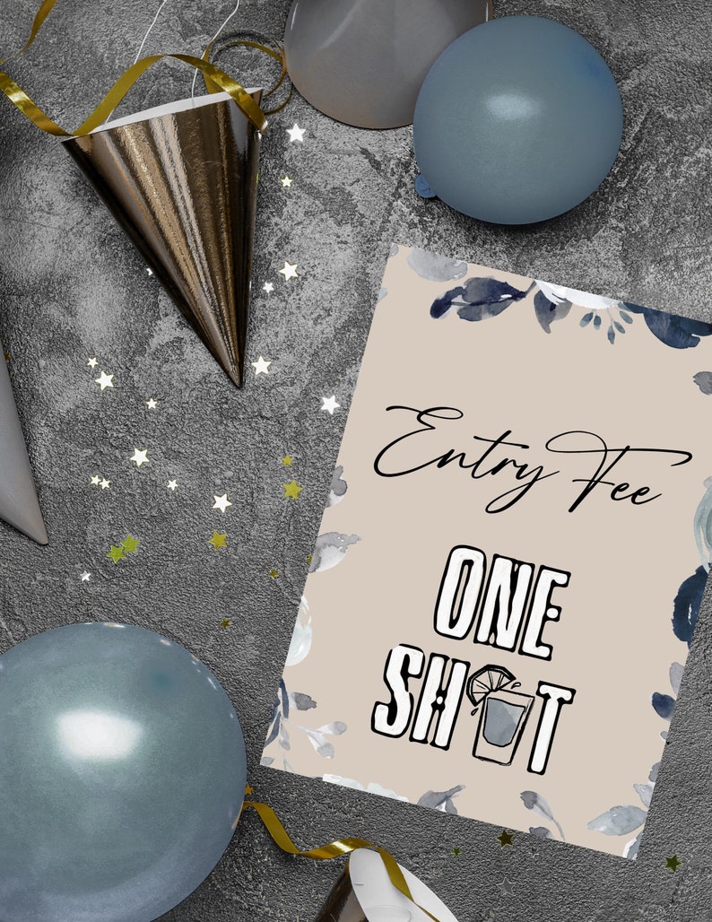 Entry Fee Sign, Entry Fee One Shot, Bachelorette Part Sign ...