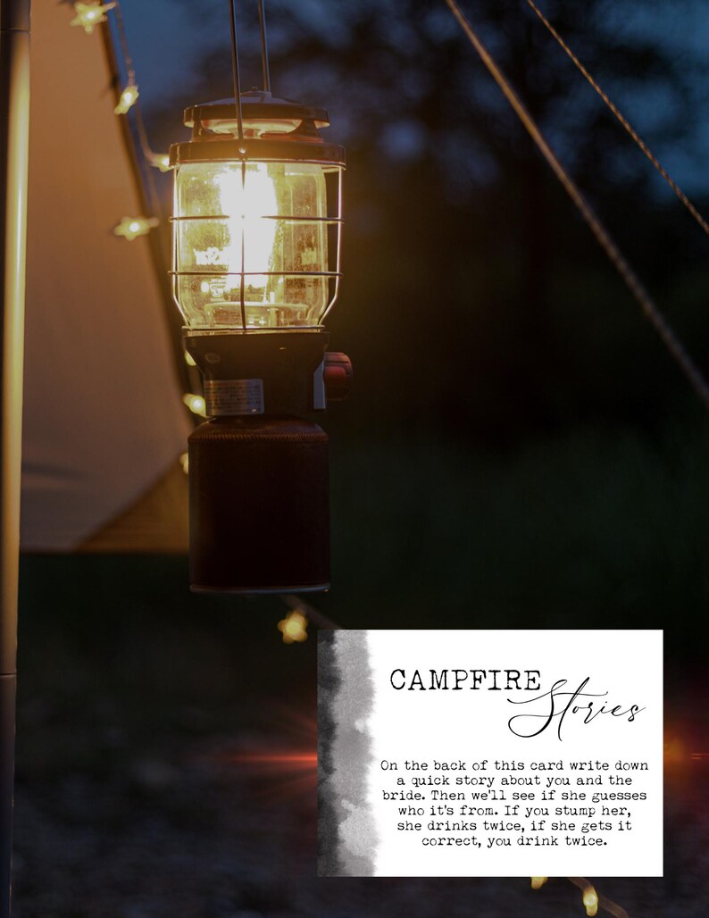 Campfire Story Cards, Bachelorette Activity, Drinking Game, Story Game ...