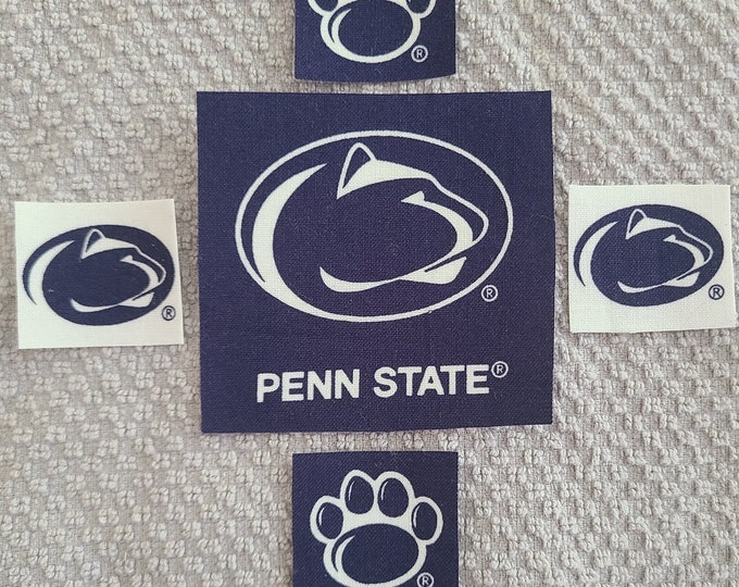 Set of 5 Penn State University PSU Nittany Lions Logo Navy Blue & White ...