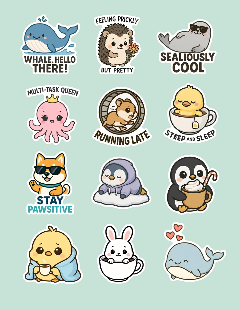 Running Late Hamster Sticker | Funny Kawaii Animal Vinyl Sticker ...