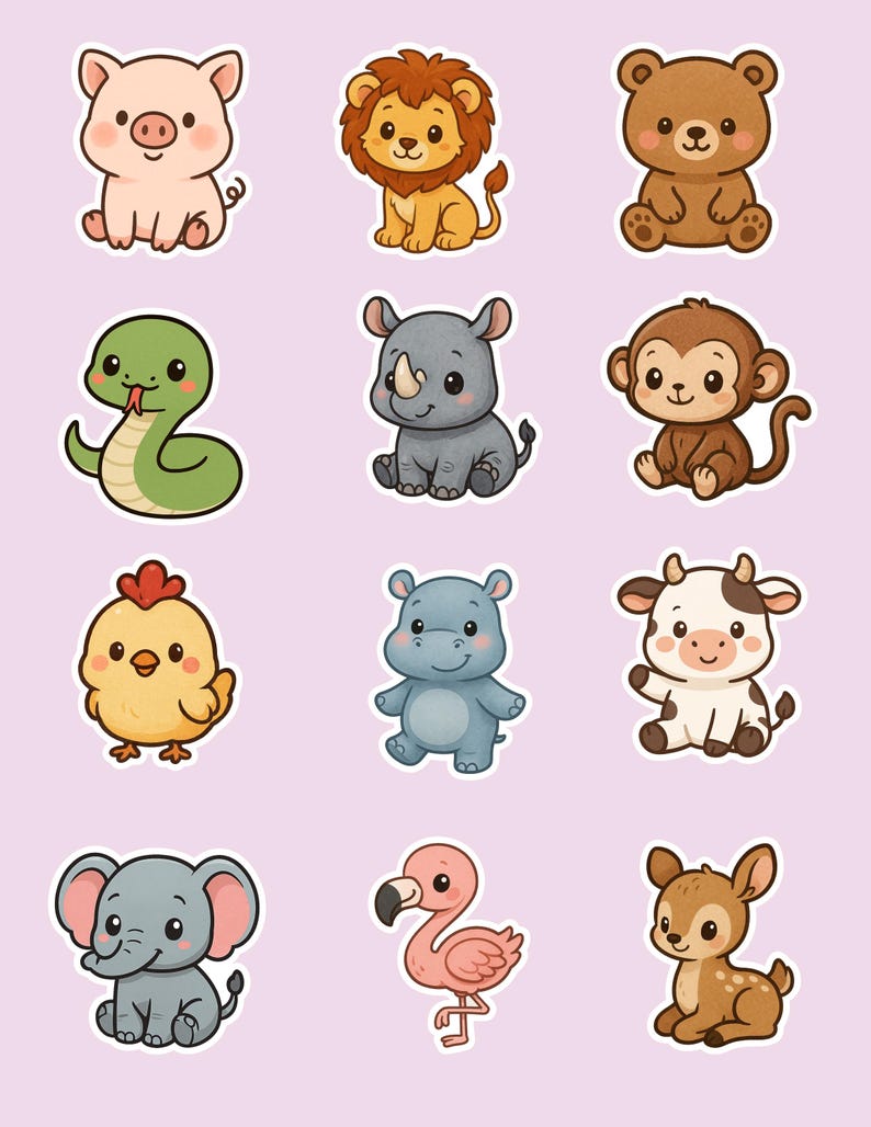 Cute Pig Sticker – Kawaii Farm Animal Vinyl Sticker, Adorable Pink ...