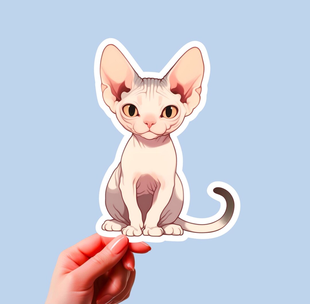 Sassy Sphynx Cat Sticker Decal Meow Sticker Pet Lover Aesthetic Iconic ...