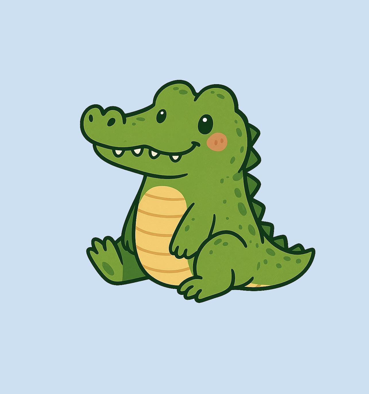 Cute Crocodile Sticker – Kawaii Animal Vinyl Decal for Laptop, Journal ...