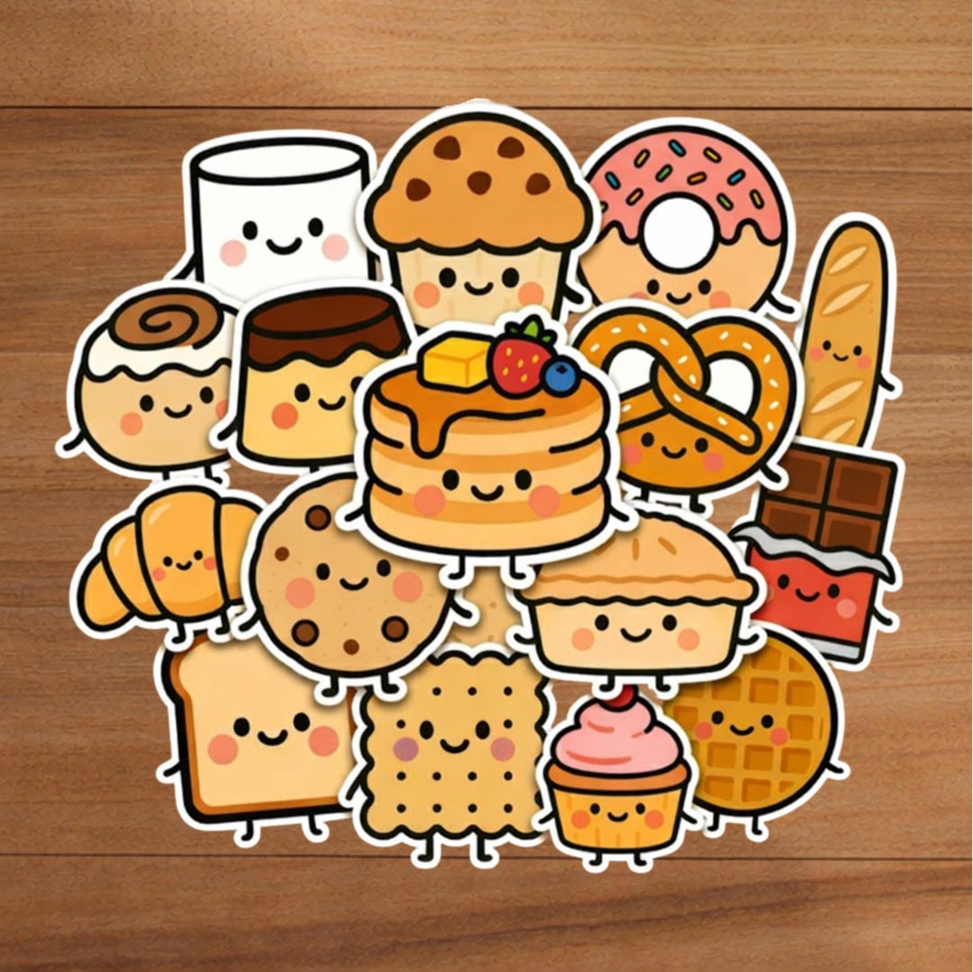 Kawaii Bakery and Sweets Stickers | Cute Food Sticker Set | Donut ...