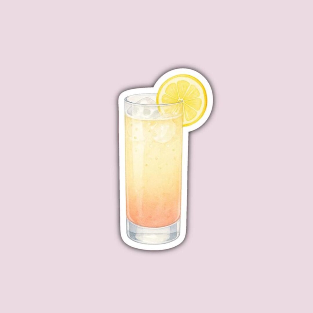 Sparkling Lemon Fizz Sticker – Light Citrus Drink Vinyl – Refreshing ...