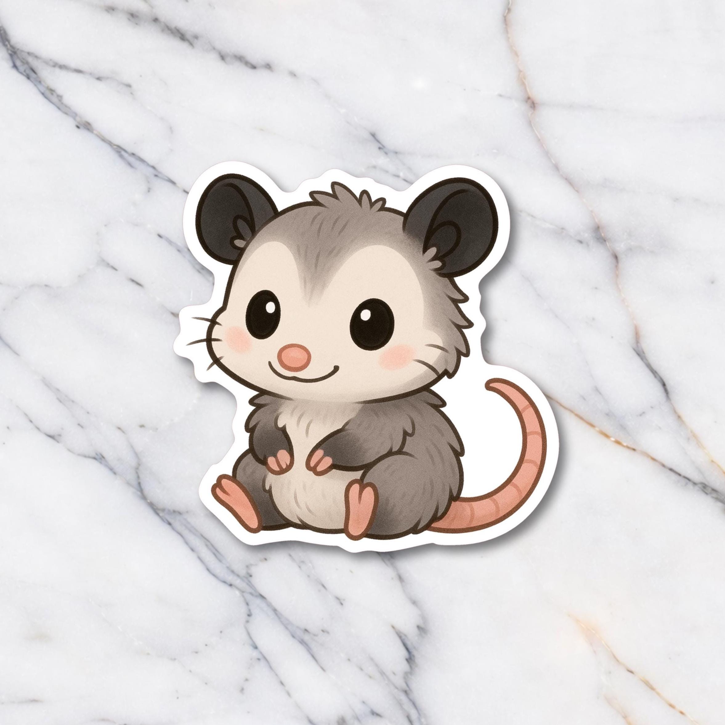 Waterproof Possum Sticker, Woodland Critter Vinyl Decal, Laptop Water ...