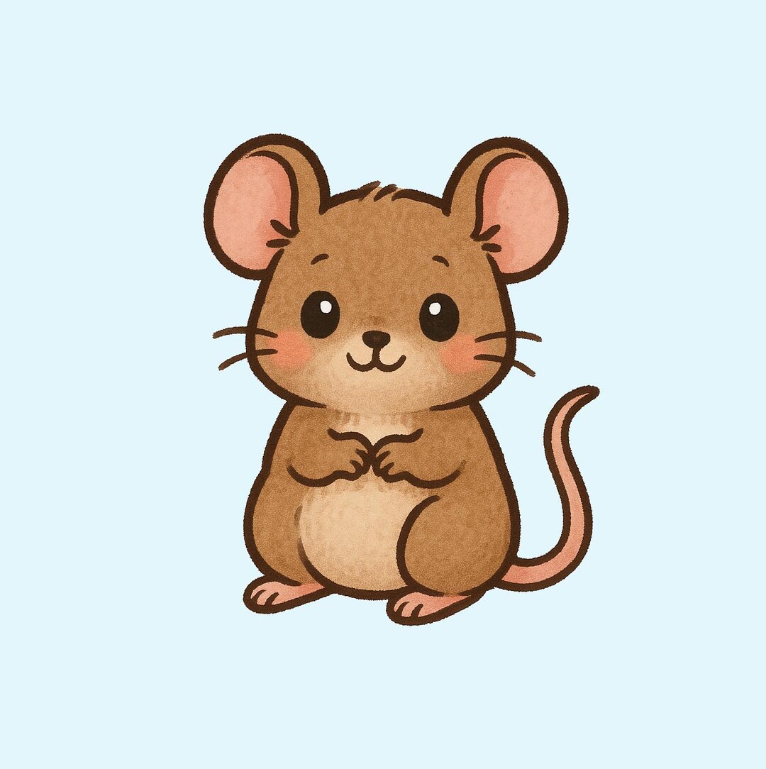 Cute Mouse Sticker – Kawaii Brown Mouse Vinyl Sticker, Small Animal ...
