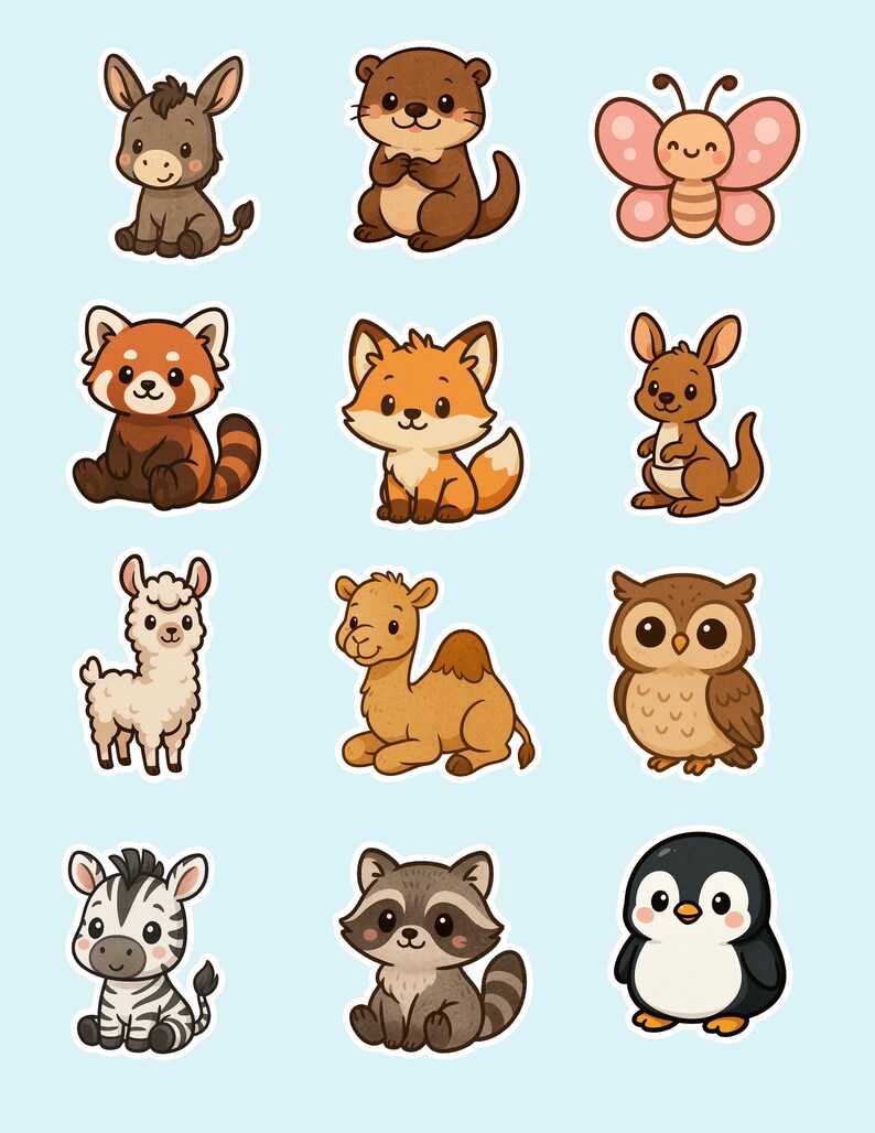 Cute Deer Sticker – Kawaii Baby Fawn Vinyl Sticker, Woodland Animal for ...