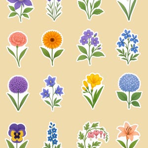 Gardenia Flower Sticker Botanical Floral Vinyl Sticker for Laptop Water ...