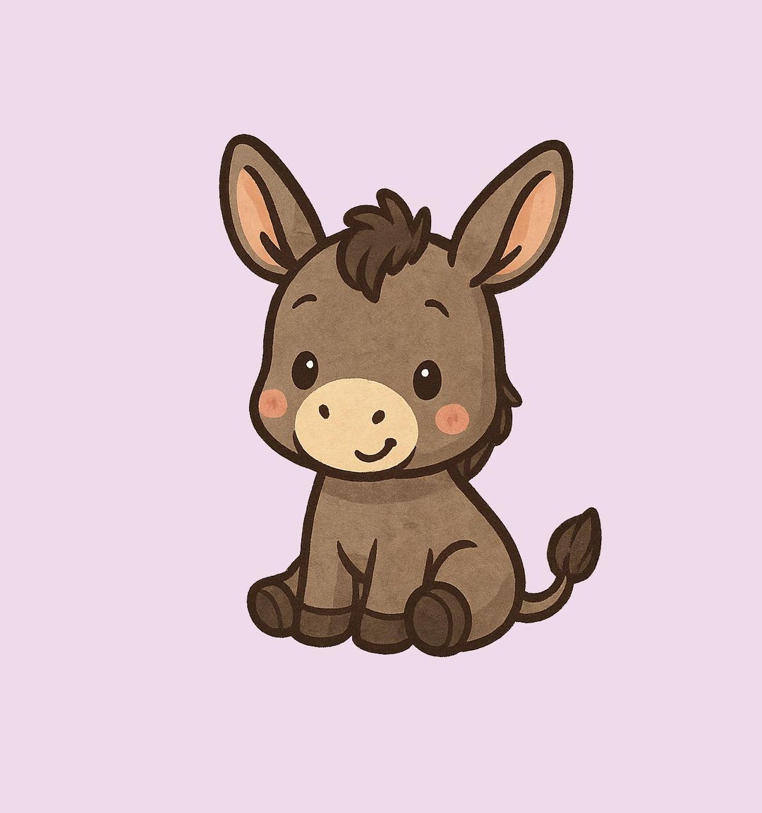Cute Donkey Sticker – Kawaii Farm Animal Vinyl Decal for Laptop, Water ...