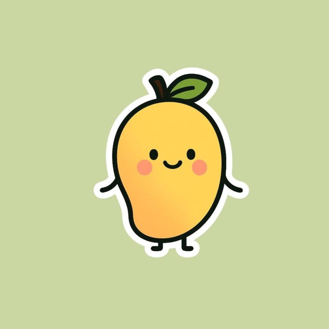 Kawaii Mango Sticker | Waterproof Vinyl Decal - Etsy