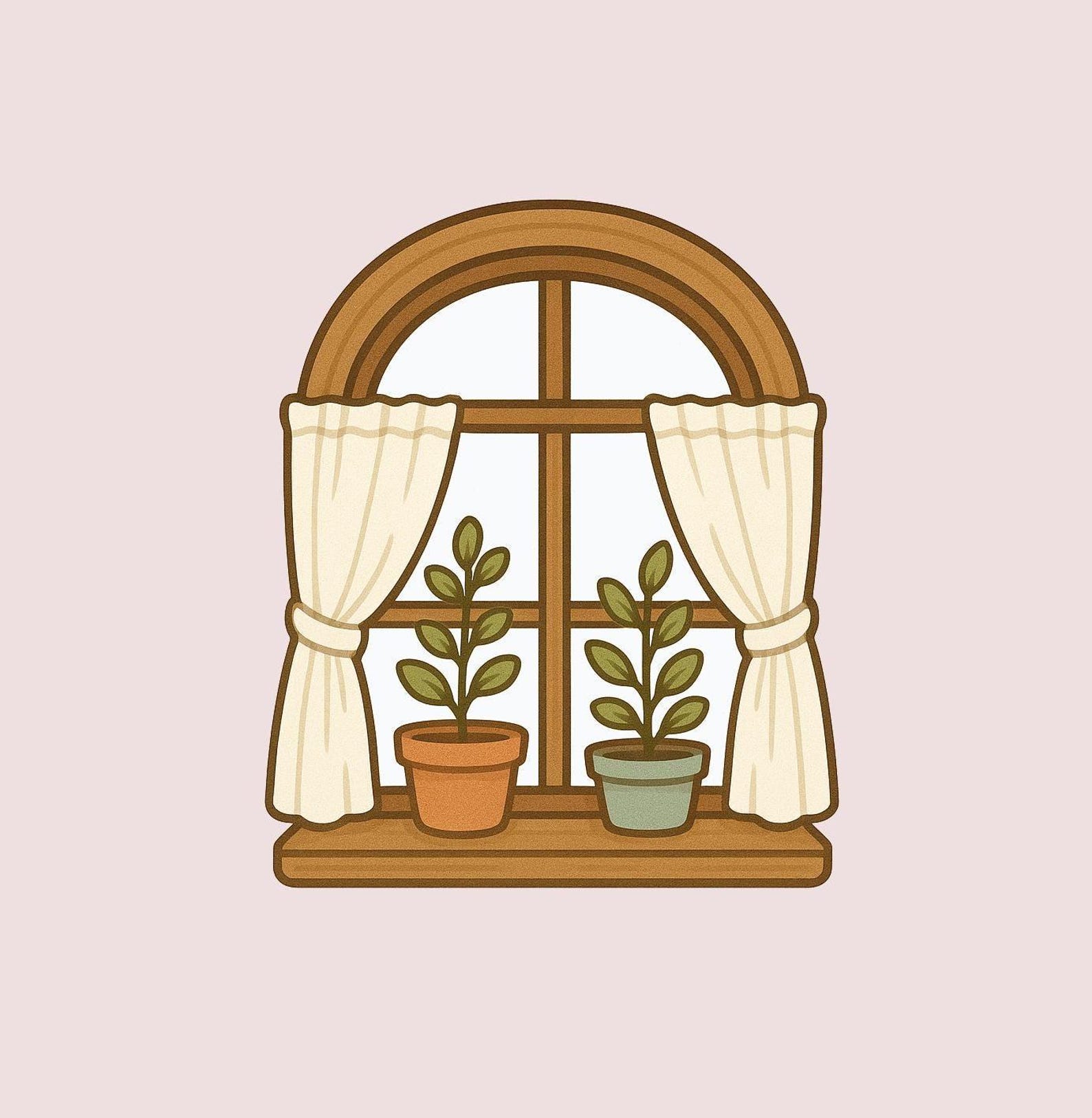 Cottagecore Window Plant Sticker: Waterproof Vinyl Decal - Etsy
