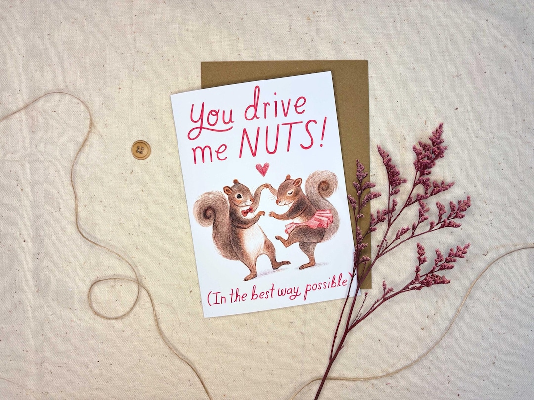 Squirrel Valentine Card for Husband or Wife Funny Valentine Card for Nature Lover Snarky ...