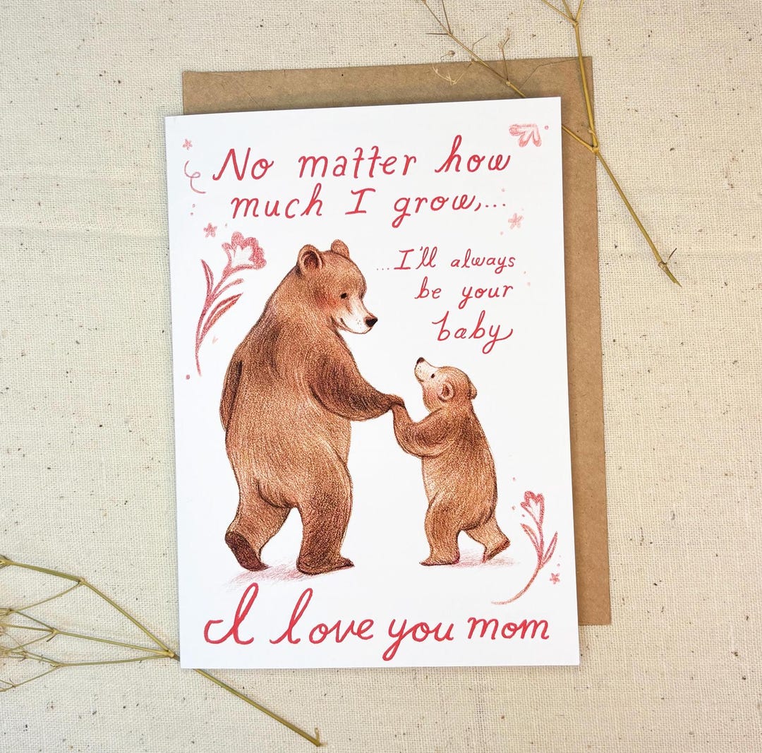 Mama Bear Mothers Day Card - Unique Mothers Day Gift Idea - Woodland ...