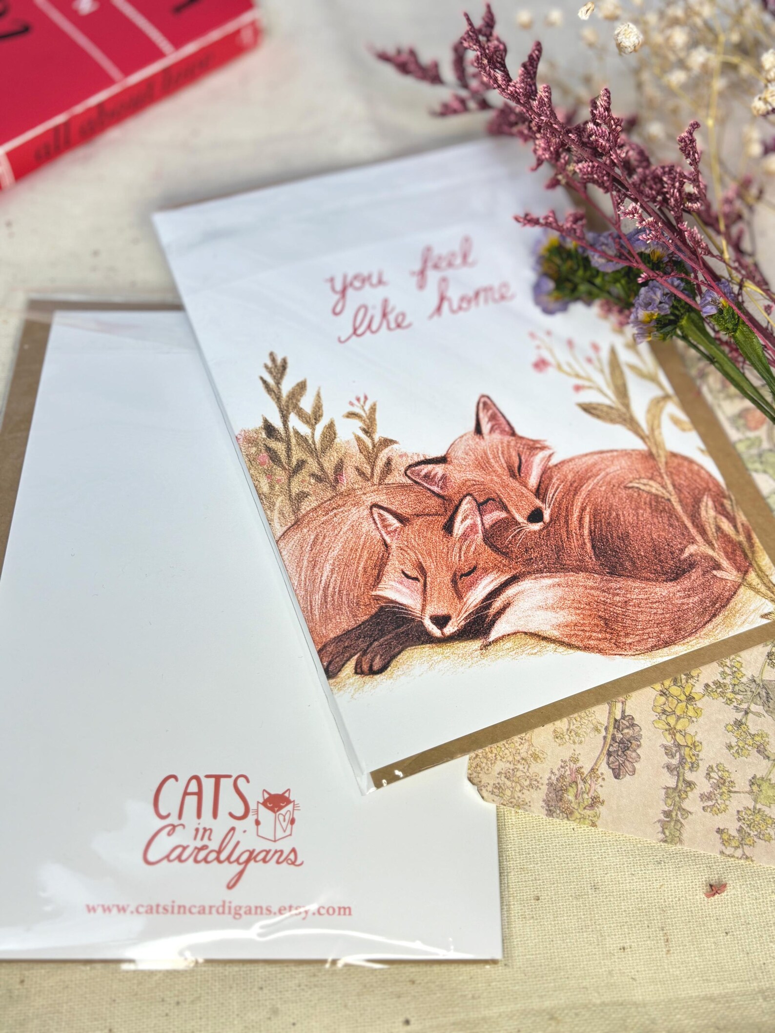 Cute Fox Valentines Day Card for Her - Adorable Anniversary Card for ...